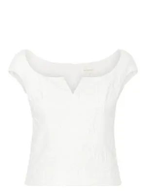 SHUSHU/TONG Pleated Cotton Blend Top - White