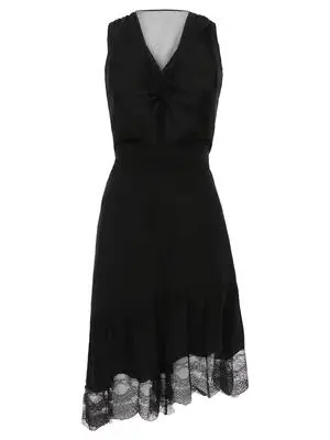 Victoria Beckham Sleeveless Dress With Lace Trim - Black