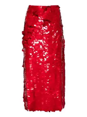 P.a.r.o.s.h Sequined Midi Skirt - Red