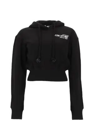 Versace Cropped Hoodie - Black