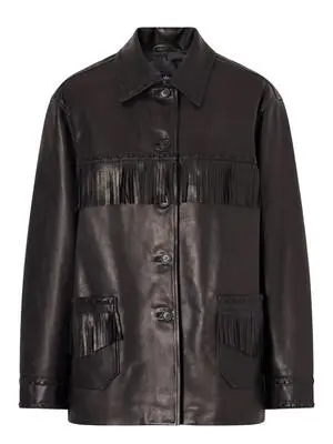 NILI LOTAN Nili Lotan Gus Tasseled Leather Jacket