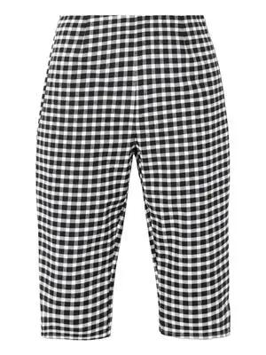 Posse Chiara Plaid Cropped Pants Gray