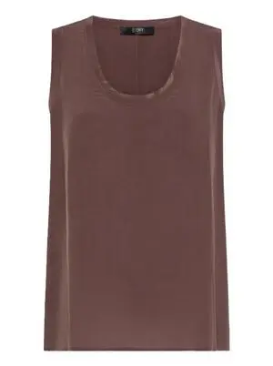 Seventy Silk Blend Sleeveless Top With Wide Neckline - Violet