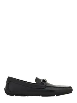 FERRAGAMO Salvatore Ferragamo Gancini Ornament Driver Loafers Black
