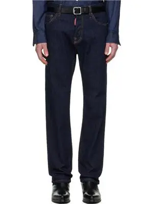 Dsquared2 Belt Loop Jeans With Logo Patch - Black