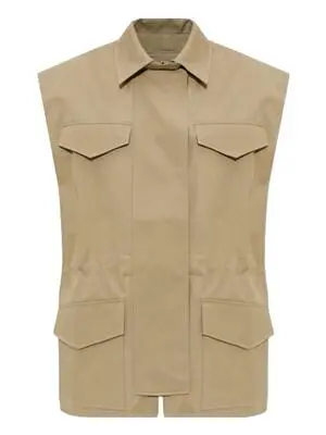 IRO PARIS Collared Casual Vest - Beige