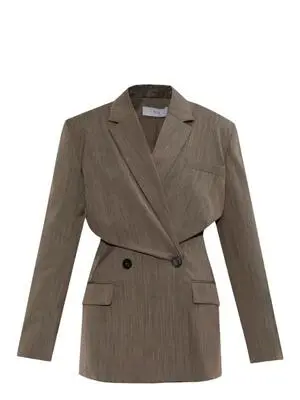 IRO PARIS Asymmetrical Double-breasted Suit Jacket - Brown