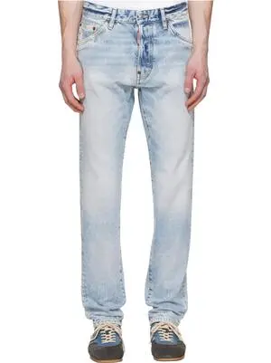 Dsquared2 Light Wash Distressed Jeans - Gray