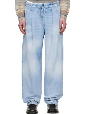Dsquared2 Single-pleated Denim Pants - Blue