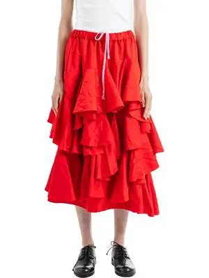 Comme Des Garçons Ruffled Skirt - Red