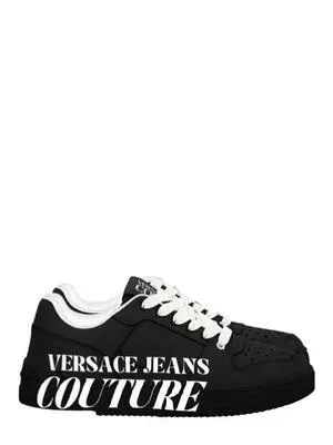 Versace Logo Print Low-top Sneakers - Black