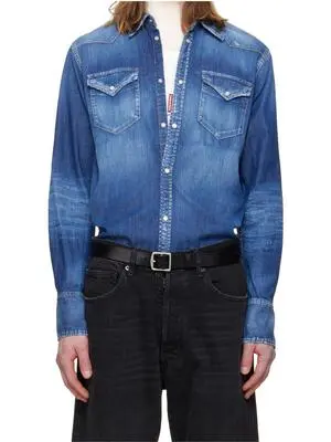 Dsquared2 Long-sleeved Denim Shirt - Blue