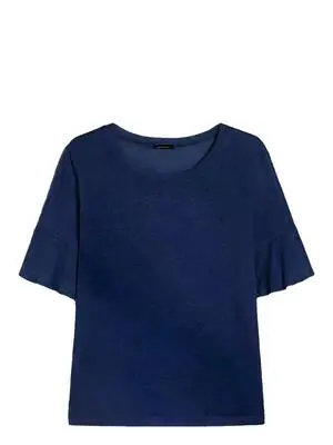 PENNYBLACK Ruffle-sleeve T-shirt - Blue