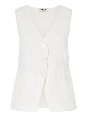 RIXO RIXO Jesse Broderie Anglaise Linen-Blend Top
