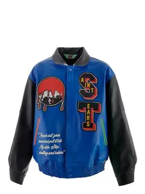 SAINT MXXXXXX Varsity Leather Jacket - Blue