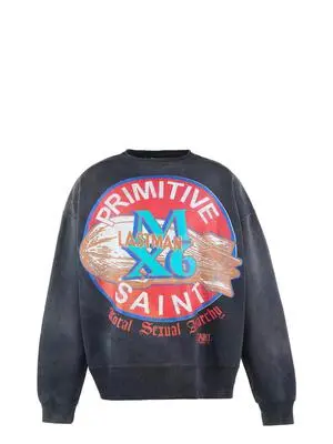 SAINT MXXXXXX Graphic Print Sweatshirt - Black