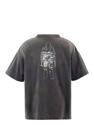 SAINT MXXXXXX Graphic-print Crew-neck T-shirt - Black