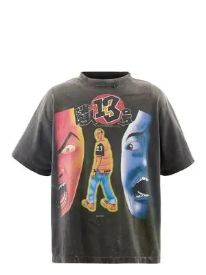 SAINT MXXXXXX X Santastic! X Geeks Rule Graphic-print Distressed T-shirt - Black