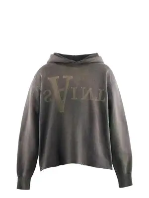 SAINT MXXXXXX Logo Print Raw-cut Hoodie - Black