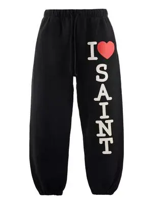 SAINT MXXXXXX Logo-print Drawstring Track Pants - Black