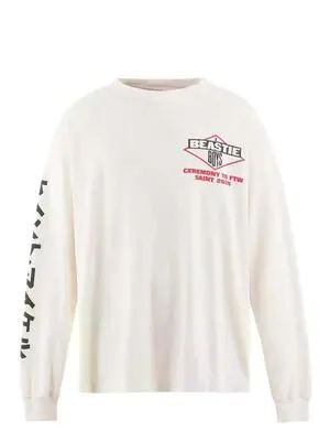SAINT MXXXXXX Graphic-print Long-sleeve T-shirt - Neutrals