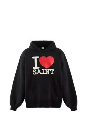 SAINT MXXXXXX Graphic Print Hoodie - Black