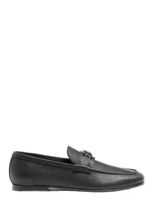 Valentino Garavani Vlogo Signature Deer Leather Loafers - Black