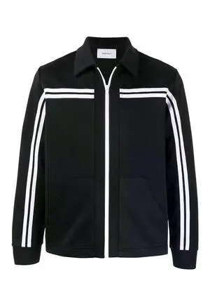 PORTS V Logo Print Bomber Jacket - Black