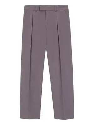 BOSS Relaxed-fit Stretch Cotton Trousers With Pleats - Purple