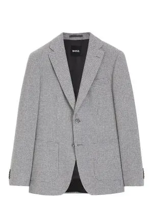 BOSS BOSS Slim-Fit Jacket In Micro-Patterned Fabric With Notch Lapels
