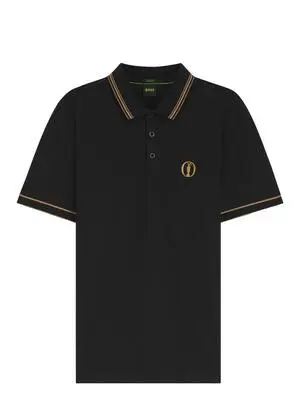 BOSS The Open Active Paddy Polo Shirt In Performance Pique - Black