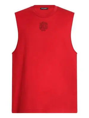 Dolce & Gabbana Cotton Patch Tank Top - Red