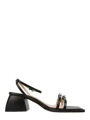 NODALETO Bulla Buckle-detail Block-heel Sandals - Black