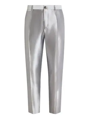 Dolce & Gabbana Silk Shantung Trousers - Grey