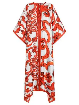 Dolce & Gabbana Majolica-print Twill Kaftan Dress - Multicolor