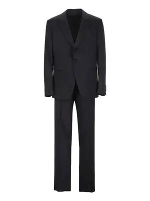 LARDINI Peak-lapel Single-breasted Suit Blue