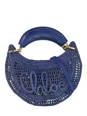 Chloé Mini Raffia Crossbody Bag - Blue