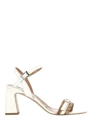 ALVIERO MARTINI 1° CLASSE Geo Map Print Buckle Sandals - White