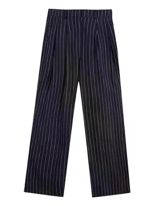 Maison Labiche Pinstripe Pleated Trousers - Blue