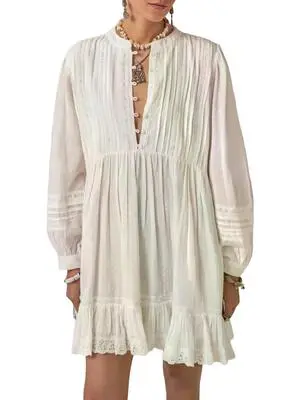 MAISON HOTEL Francesca Plumeti Cotton Mini Dress - White