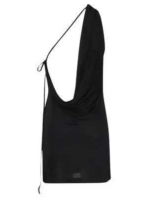 AMAZUIN Ravi Draped Cowl-neck Mini Dress - Black