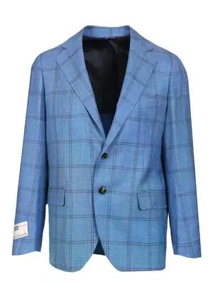 AL DUCA D’AOSTA 1902 Loro Piana Window Pane-check Jacket - Blue