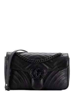 Gucci Gg Marmont Matelassé Leather Shoulder Bag - Black