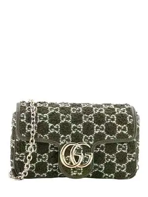 Gucci Gg Marmont Matelassé Boucle Tweed Mini Shoulder Bag - Green