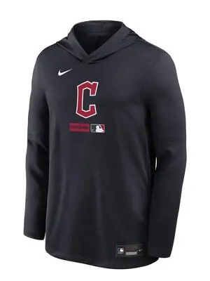 Nike Cleveland Guardians Dri-fit Mlb Long-sleeve Hooded Top - Blue