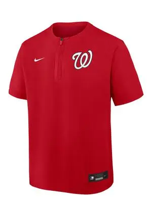 Nike Washington Nationals Mlb 1/4-zip Short-sleeve Windshirt - Red