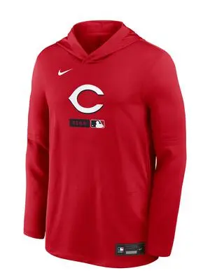 Nike Cincinnati Reds Dri-fit Mlb Long-sleeve Hooded Top - Red