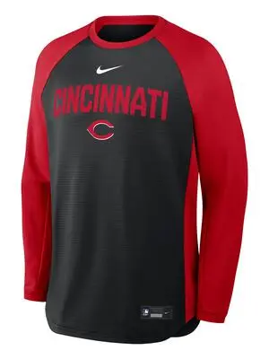 Nike Cincinnati Reds Authentic Collection Dri-fit Pullover Crew - Black