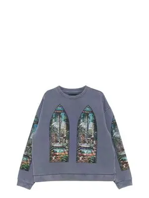 WHO DECIDES WAR Stained-glass Print Sweater - Blue