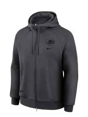 Nike Cincinnati Reds Authentic Collection Dri-fit Mlb Full-zip Hoodie - Grey